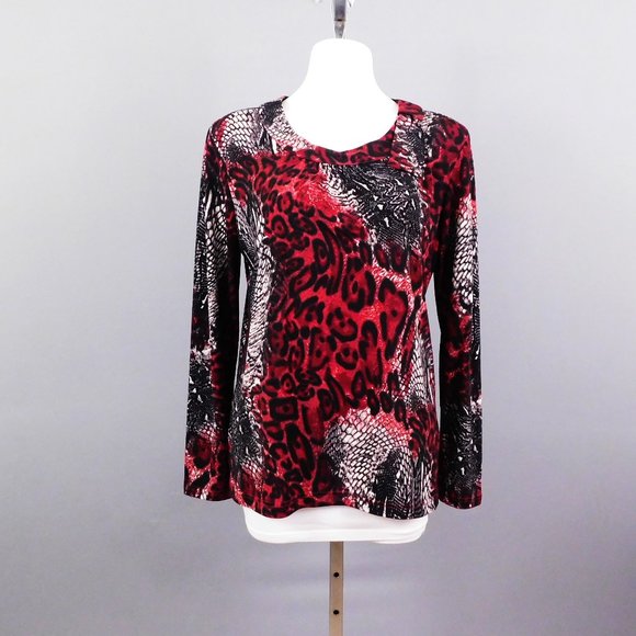 N Touch | Tops | N Touch Women Shirt Red Gray M | Poshmark